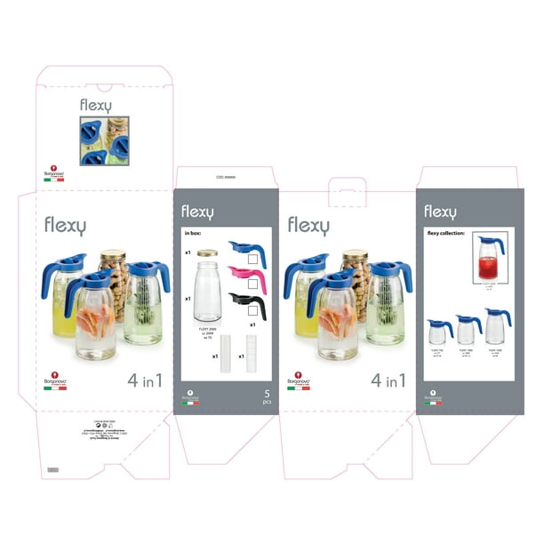 Jarra de Vidrio Borgonovo 2 Lt Con Tapa Flexy 4 En 1 | Bodega Aurrera en línea