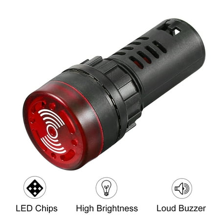 5pcs Pilot Light AC/DC 110V Panel Indicator Flashing Alarm with Buzzer ...