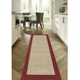 Mainstays Farmhouse Faux Sisal Olefin Red Border Indoor Hallway Runner ...