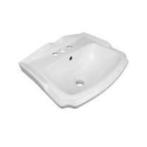 Dell Wall Mount Bathroom Sink 16 1/8" White Wash Basin with Overflow ...