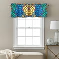 Abstract Colorful Glass Valances for Windows Blue-Purple Cracked ...