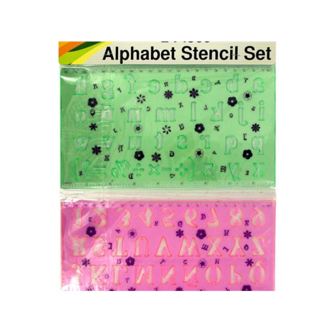 Kole Imports HX122-72 Alphabet Stencil Ruler Set, 72 Piece - Walmart.com