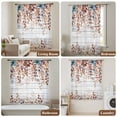 Orange Brown Eucalyptus Leaves Sheer Curtains 45 Inch Length, Light ...