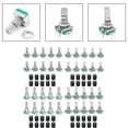 Taituoti 10pcs Ec11 Rotary Encoder 360 Degree Rotary Encoder Code Switch 5 Pin 15mm 20mm Half