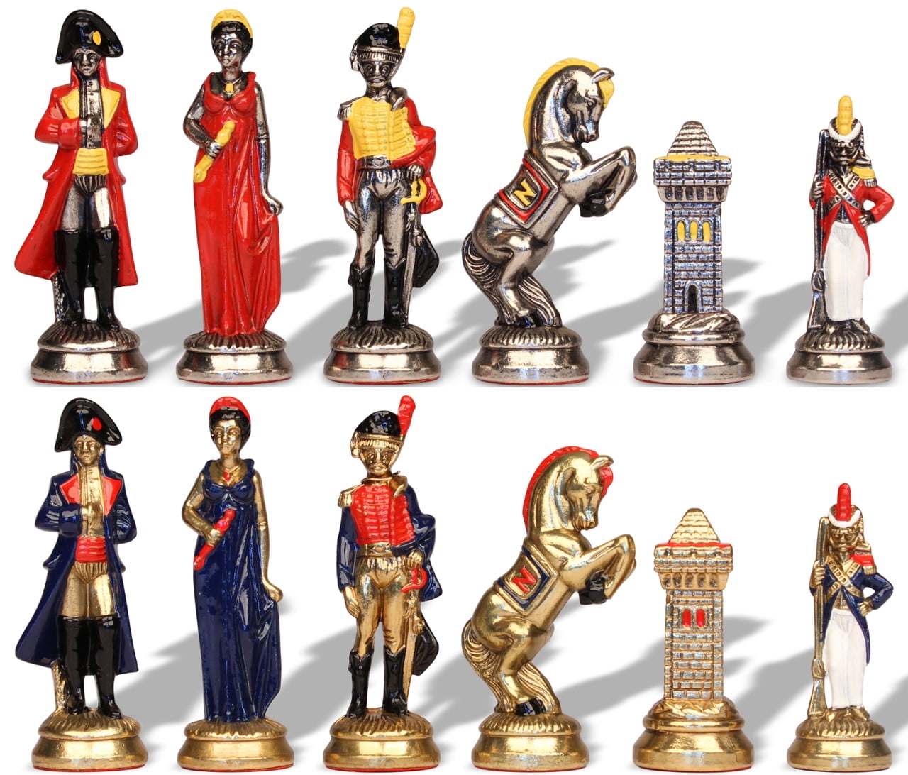 Large Napoleon Theme Hand Painted Metal Chess Set by Italfama - Walmart.com