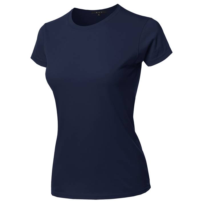 A2y Womens Basic Solid Ring Spun 100 Cotton Short Sleeve Crew Neck T