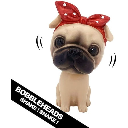 Bobble Head Pug Dog Ornaments Nodding Head Dog Dashboard Figurine for ...