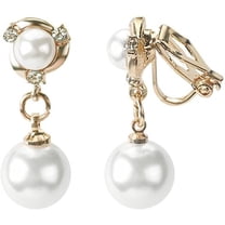 Simulated Pearl Clip On Earrings Not Pierced Earrings Elegant Ear Clip ...