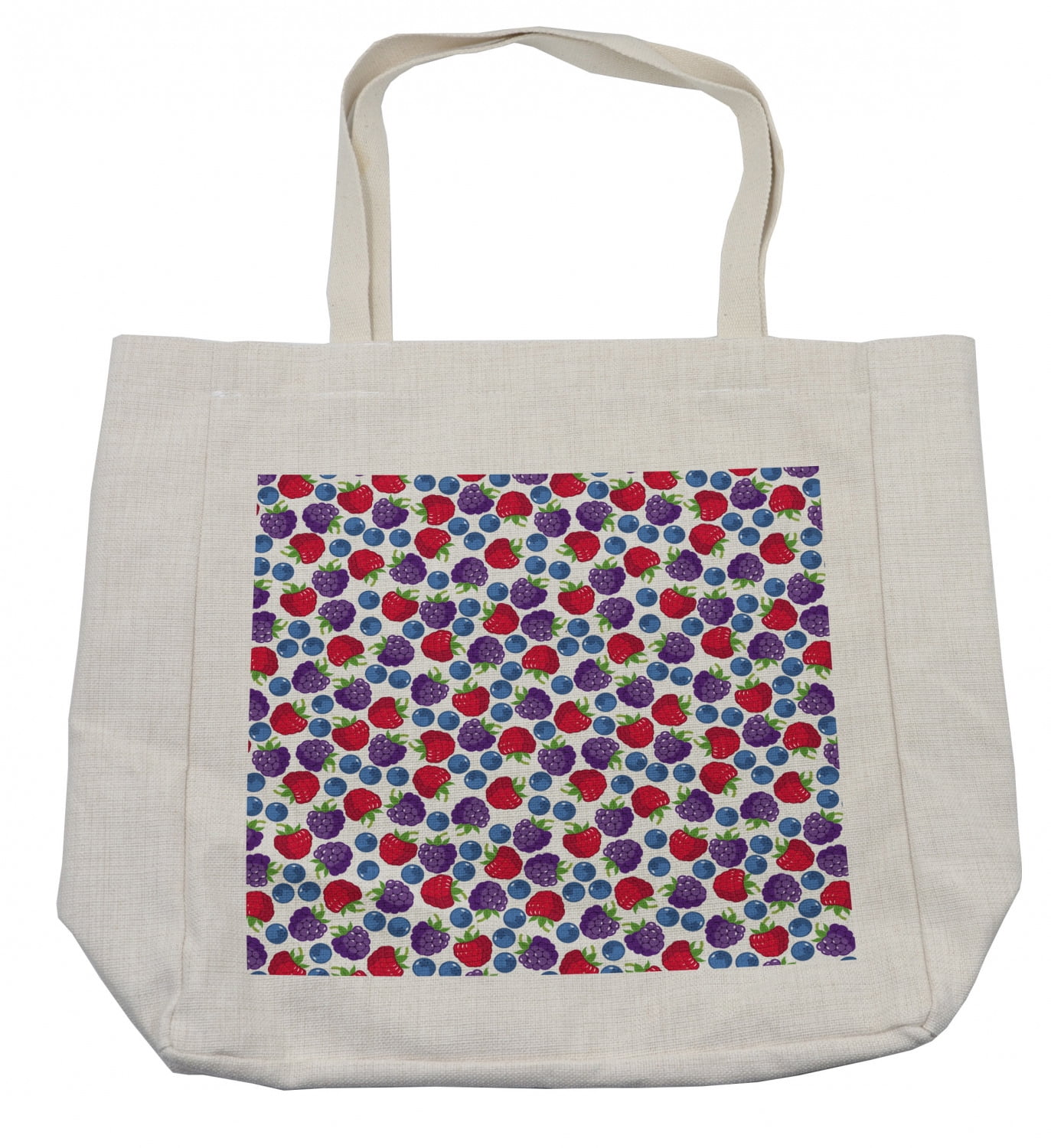 Colorful Shopping Bag, Wild Fruits Composition Raspberry Blueberry and ...