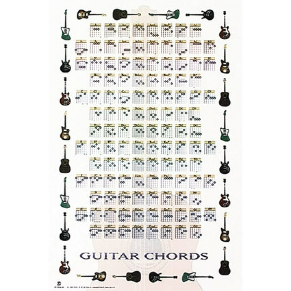 Guitar Chords II Laminated Poster Print (22 x 34) - Walmart.com ...