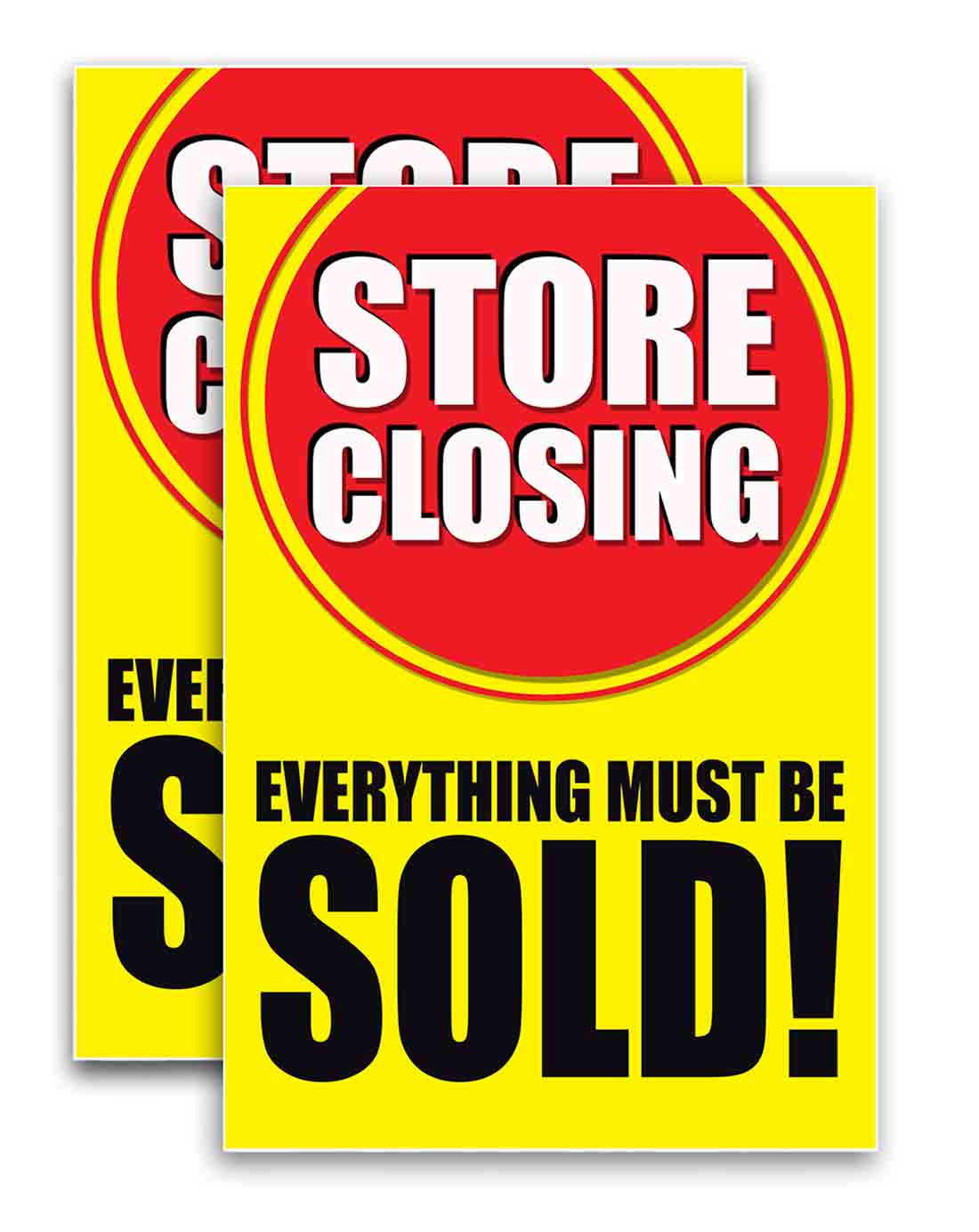 Store Closing (24" X 36") Vinyl Decal Only (Pack of 2) |Sign|Sticker ...