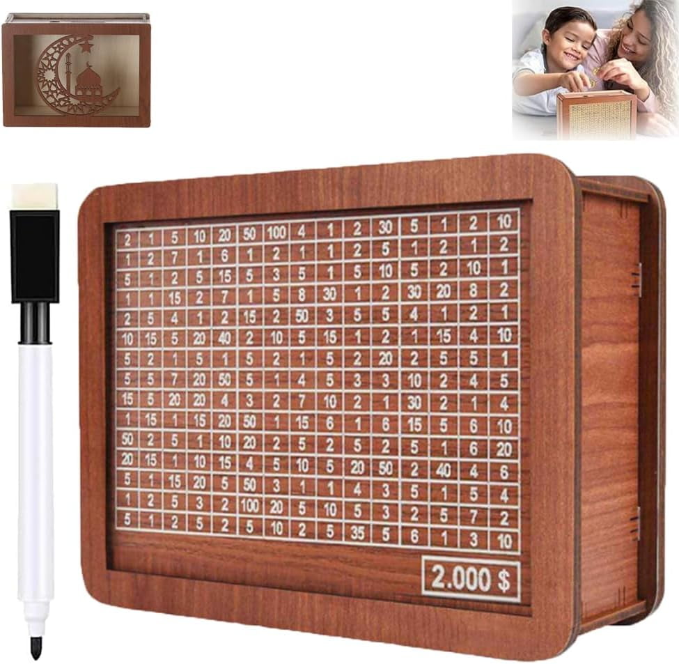 Hucha de madera, Caja de ahorros de madera 10000, Caja de ahorro de ...