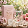 2026 Garden Morning Bliss Glass Tea Cup, Embossed Hummingbird Floral ...