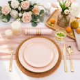 350-Piece Pink Gold Disposable Dinnerware Set for 50 Guests Including ...