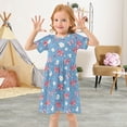 Bow White Flower Short Sleeve Dress A-Line Cute Midi Casual Sundress 2 ...
