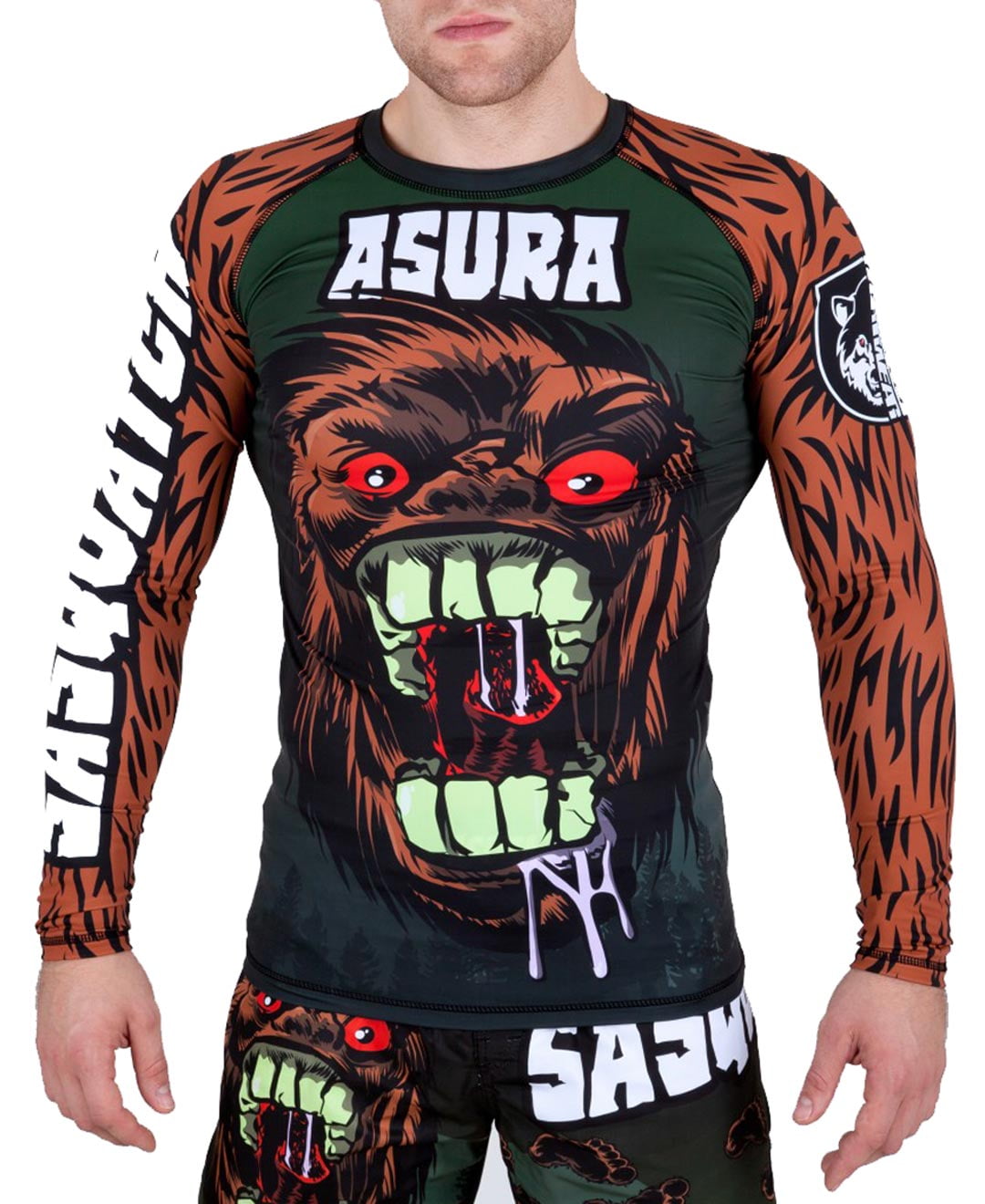 Men's Sasquatch Bigfoot Rash Guard MMA BJJ - Walmart.com