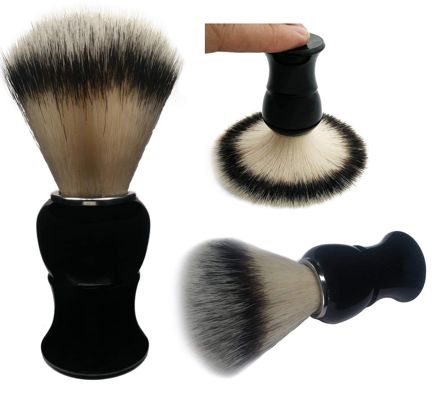 Shaving Brush, QSH Synthetic Brush Hair Knot with Pure Black Engineered ...