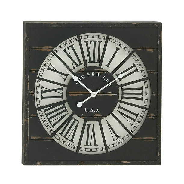 Decmode Traditional Wooden Square Wall Clock - Walmart.com