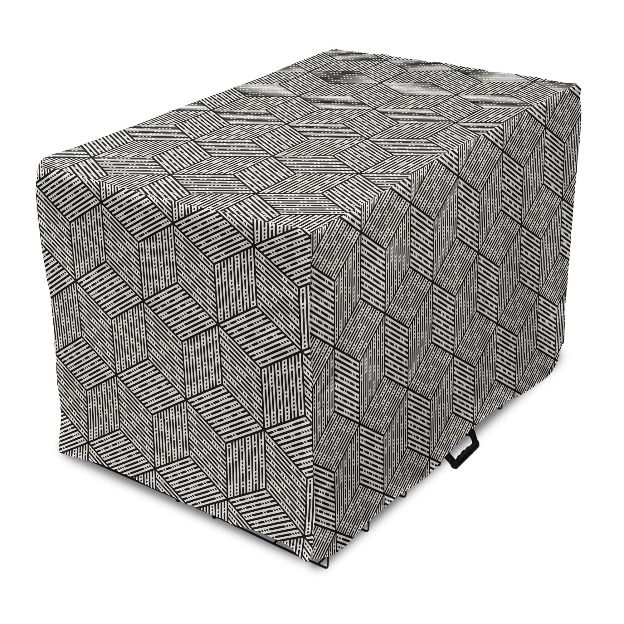 Geometric Dog Crate Cover, Cubic Forms with Inner Abstract Stripes ...