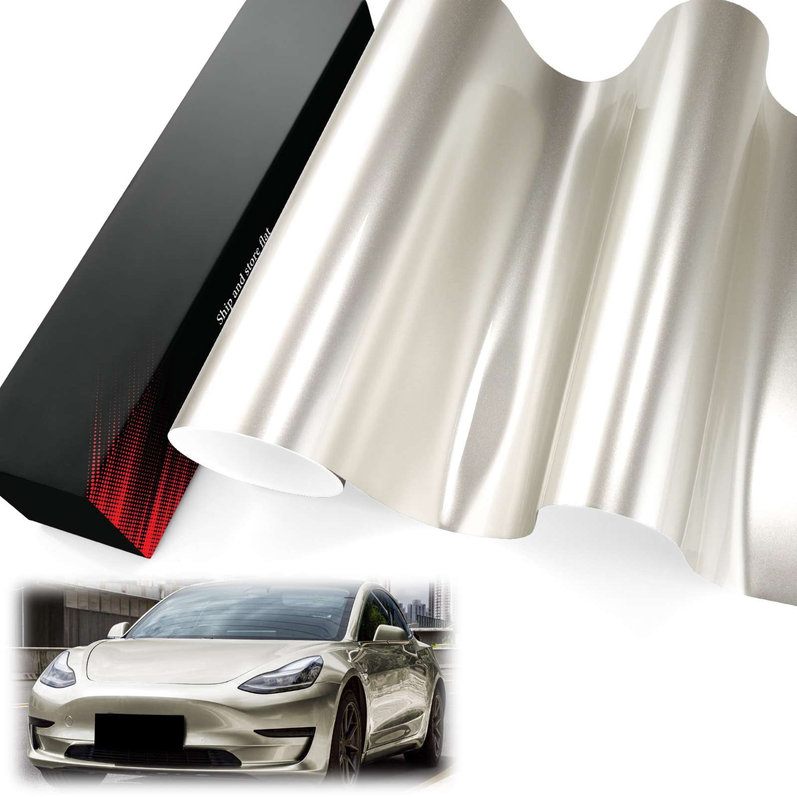 PET Liner Vinyl Super Gloss Metallic Platinum Silver Automotive Wrap ...