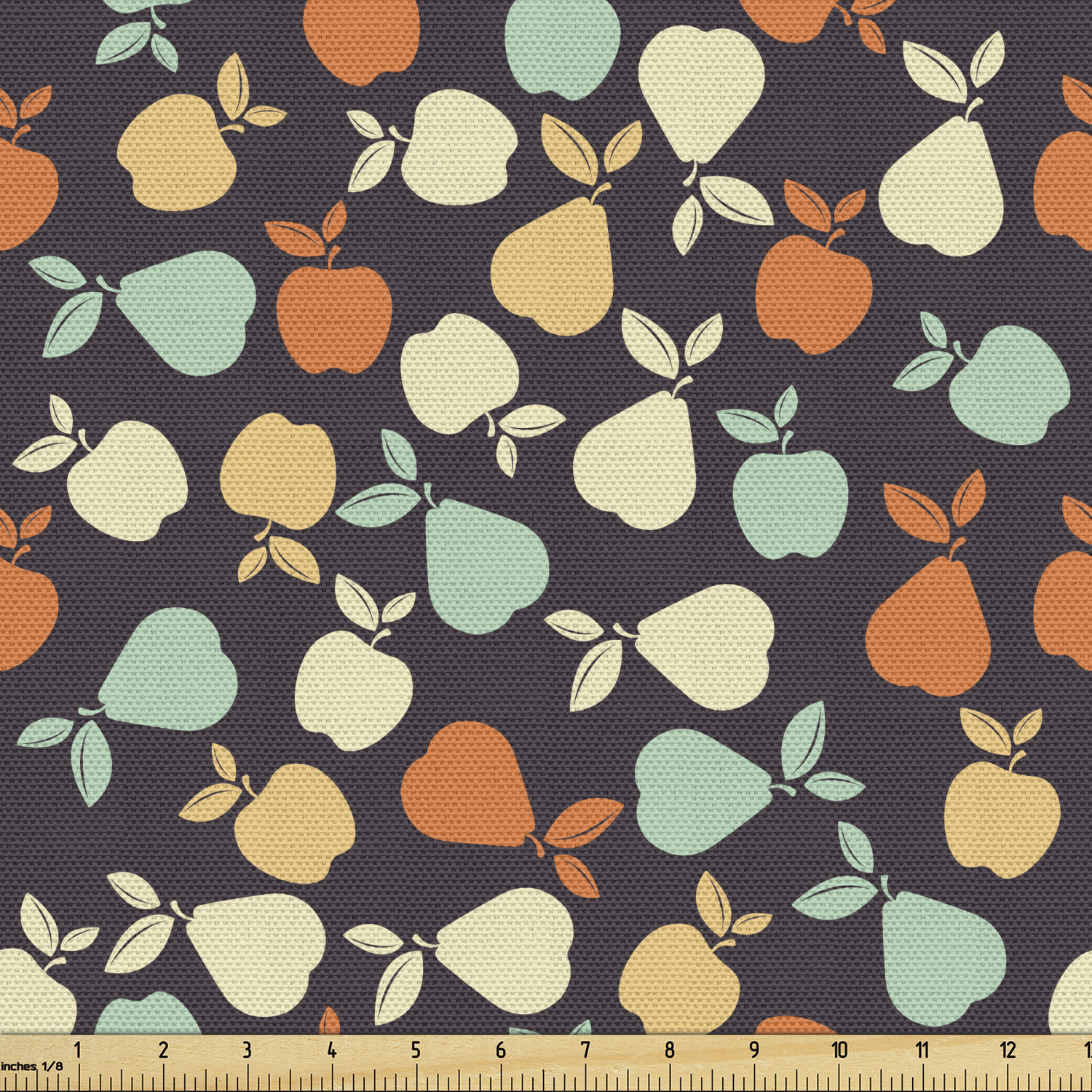 Fruits Fabric by the Yard Upholstery, Simple Repeating Pattern of Apple ...