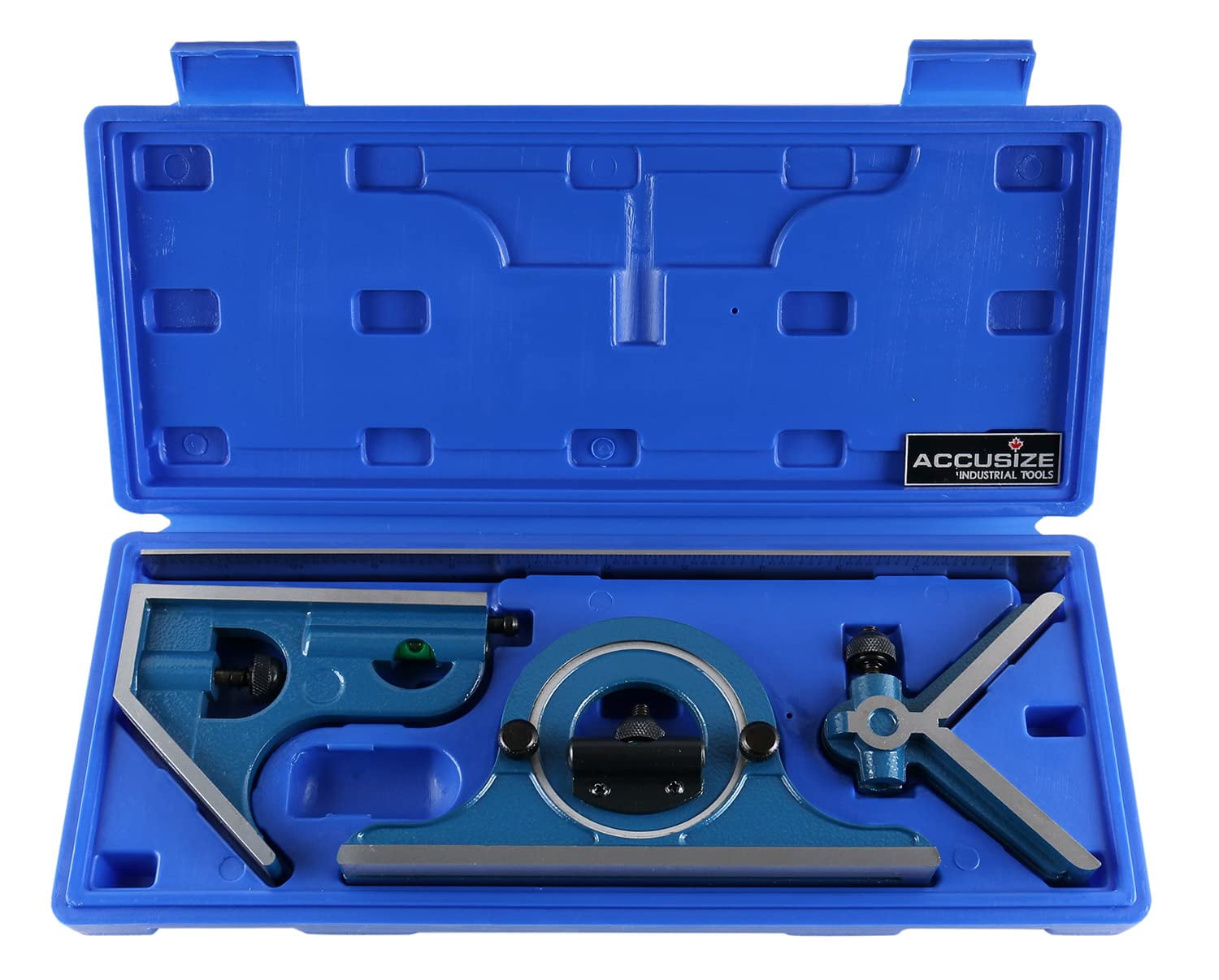 Accusize Industrial Tools 12'' 4 Combination Square Ruler Set ...