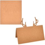 Gift Boutique 100 Pack Christmas Place Cards with Reindeer Antlers ...