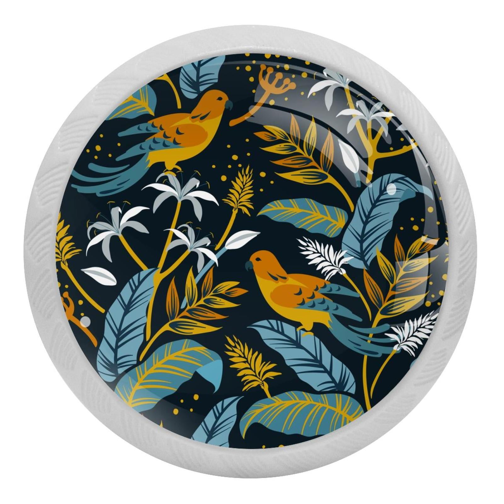 4PCS Round Birds Nature Cabinet Fluorescence Knob Glowing in the Dark ...