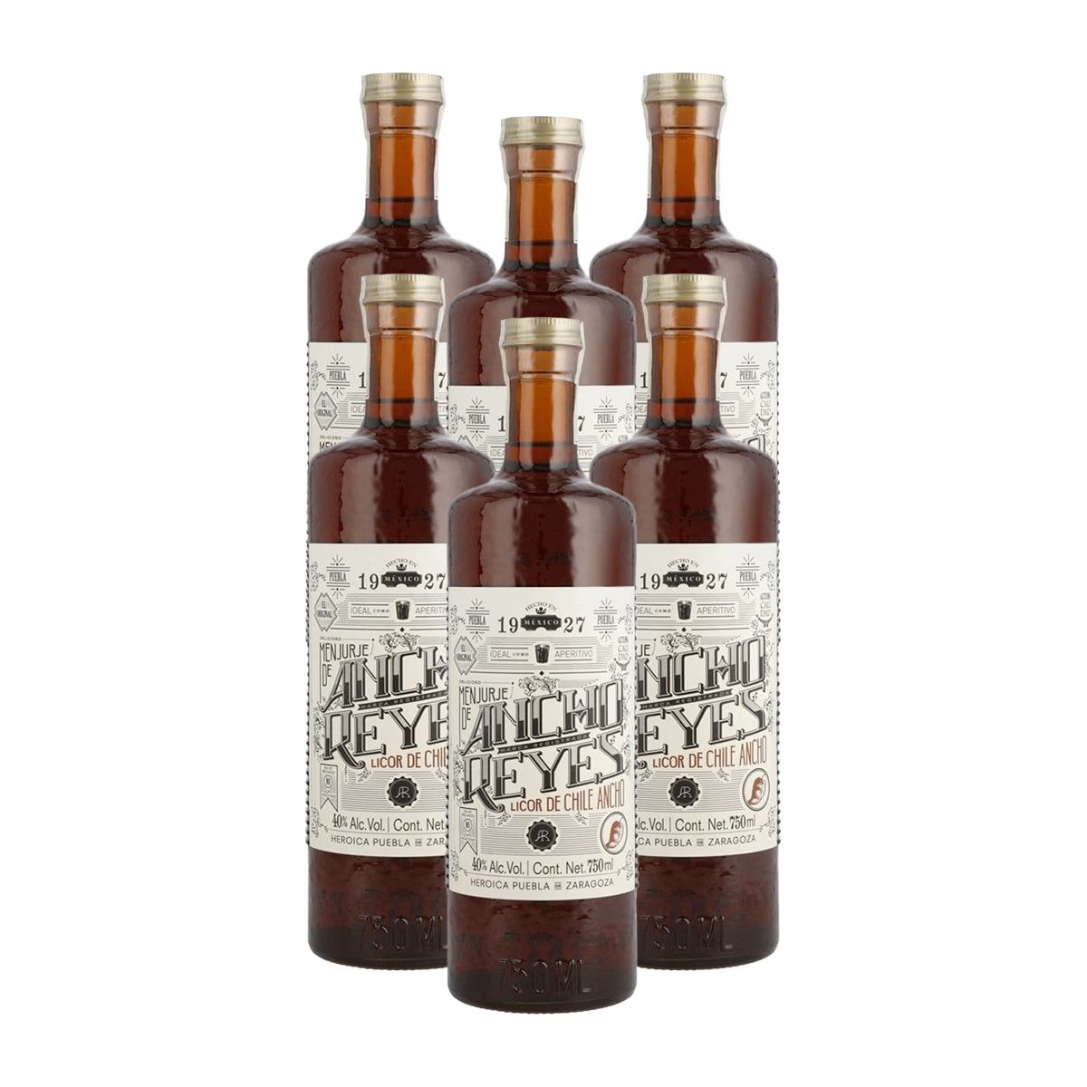 Pack de 6 Licor Ancho Reyes De Chile Ancho 750Ml | Walmart en línea
