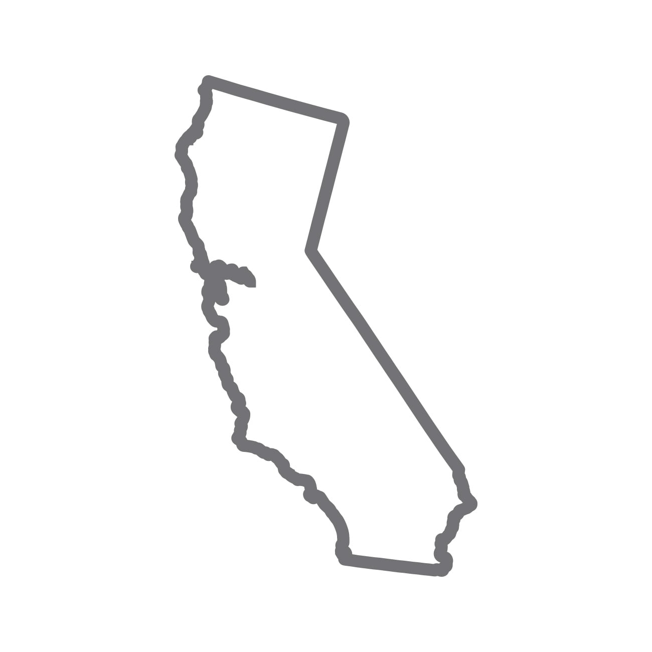 California Outline Sticker Decal Die Cut - Self Adhesive Vinyl ...