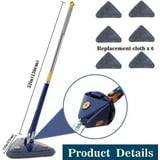 Vislone 360 Triangle Mop, Rotatable Extendable Cleaning Mop with 6 ...
