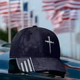 3 Nails Cross Hat with American Flag, Adjustable Jesus 3 Nail Cross Hat ...