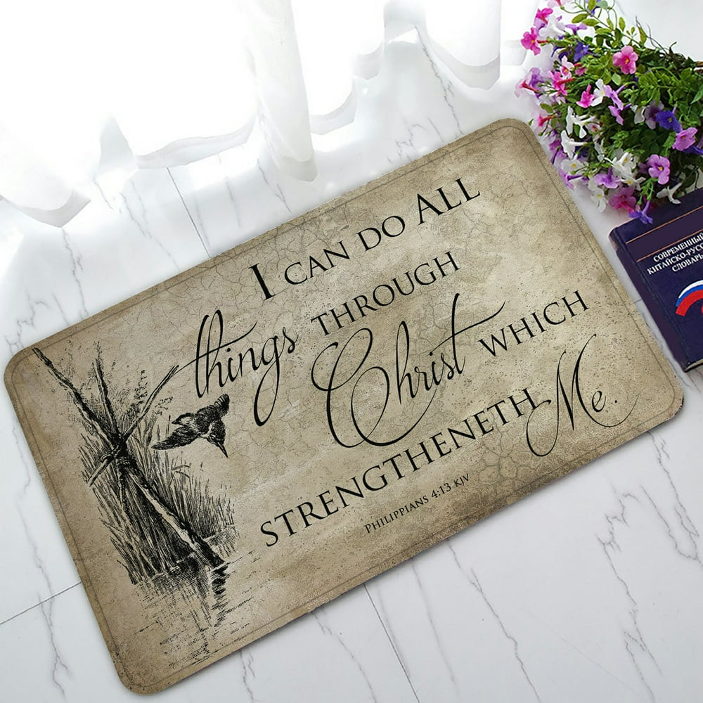 PHFZK Inspirational Doormat, Bible Verse Doormat Outdoors/Indoor ...