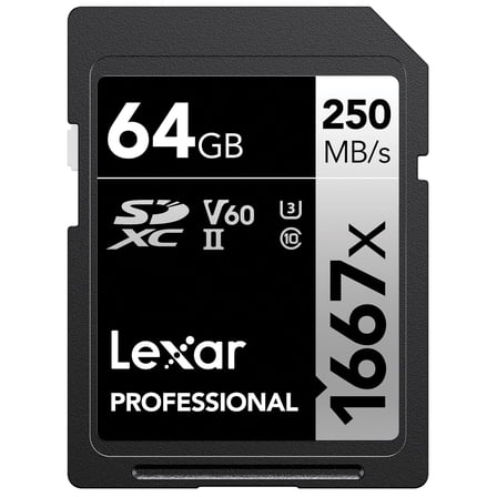 Lexar 64GB Professional 800x SDXC Class 10 UHS-I/U3 Memory Card 2-Pack ...