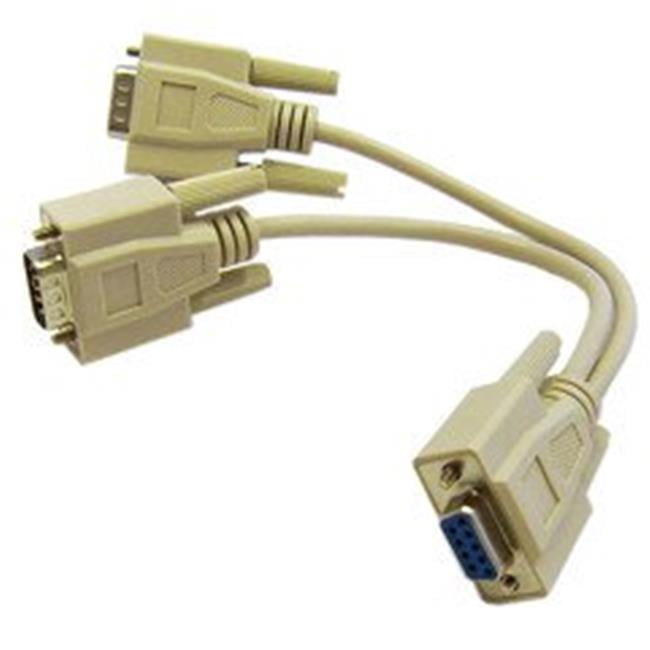DB9 Serial Y adapter DB9 Female to Dual DB9 Male 8 inch - Walmart.com
