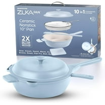ZUKA Ceramic Pan by Granitestone, 10 in 1 Ceramic Deep Frying Pans Set ...
