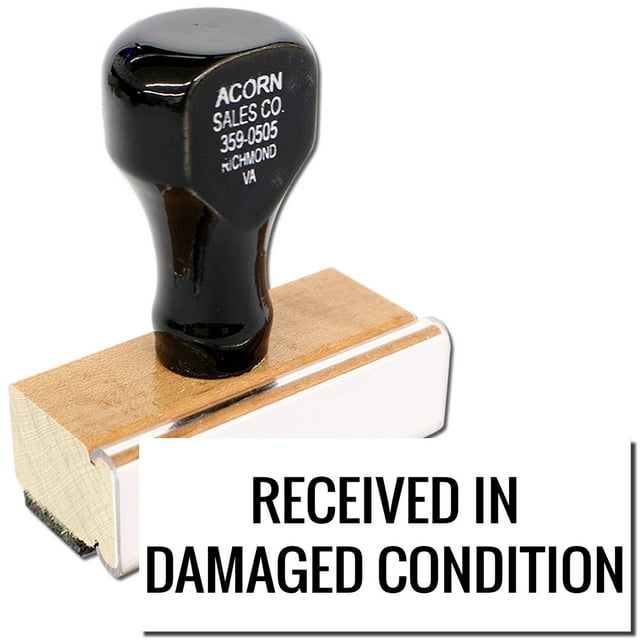 Received in Damaged Condition Rubber Stamp, Wooden Handle Rubber Stamp ...