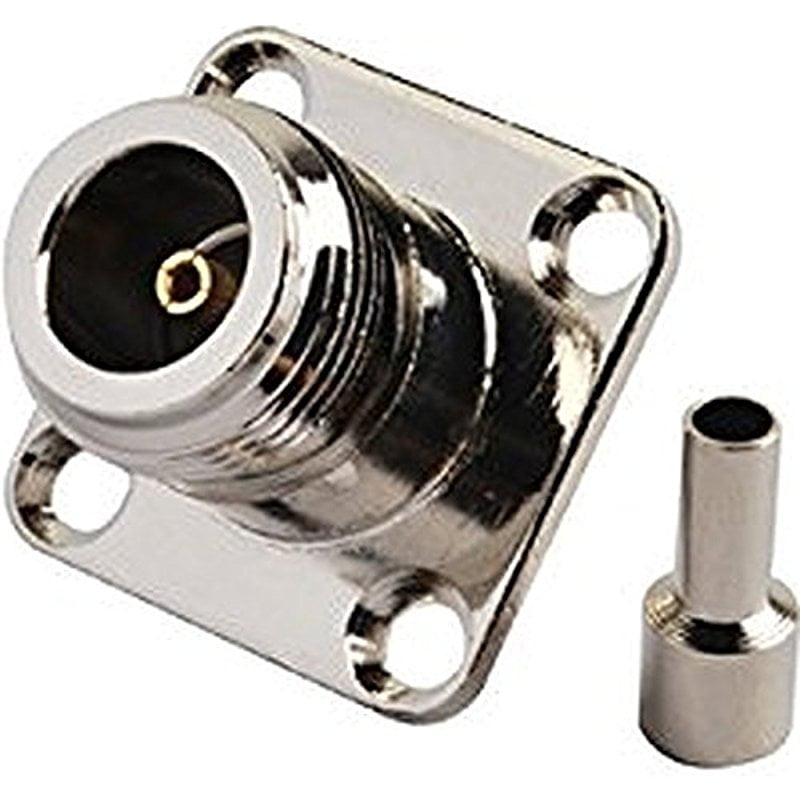 N Female RF Connector Panel Mount 4 Holes for RG174 RG316 100 Coaxial ...