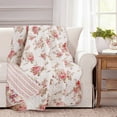 Cozy Line Home Fashions Chic Shabby Spring Rose Quilted Throw Blanket ...