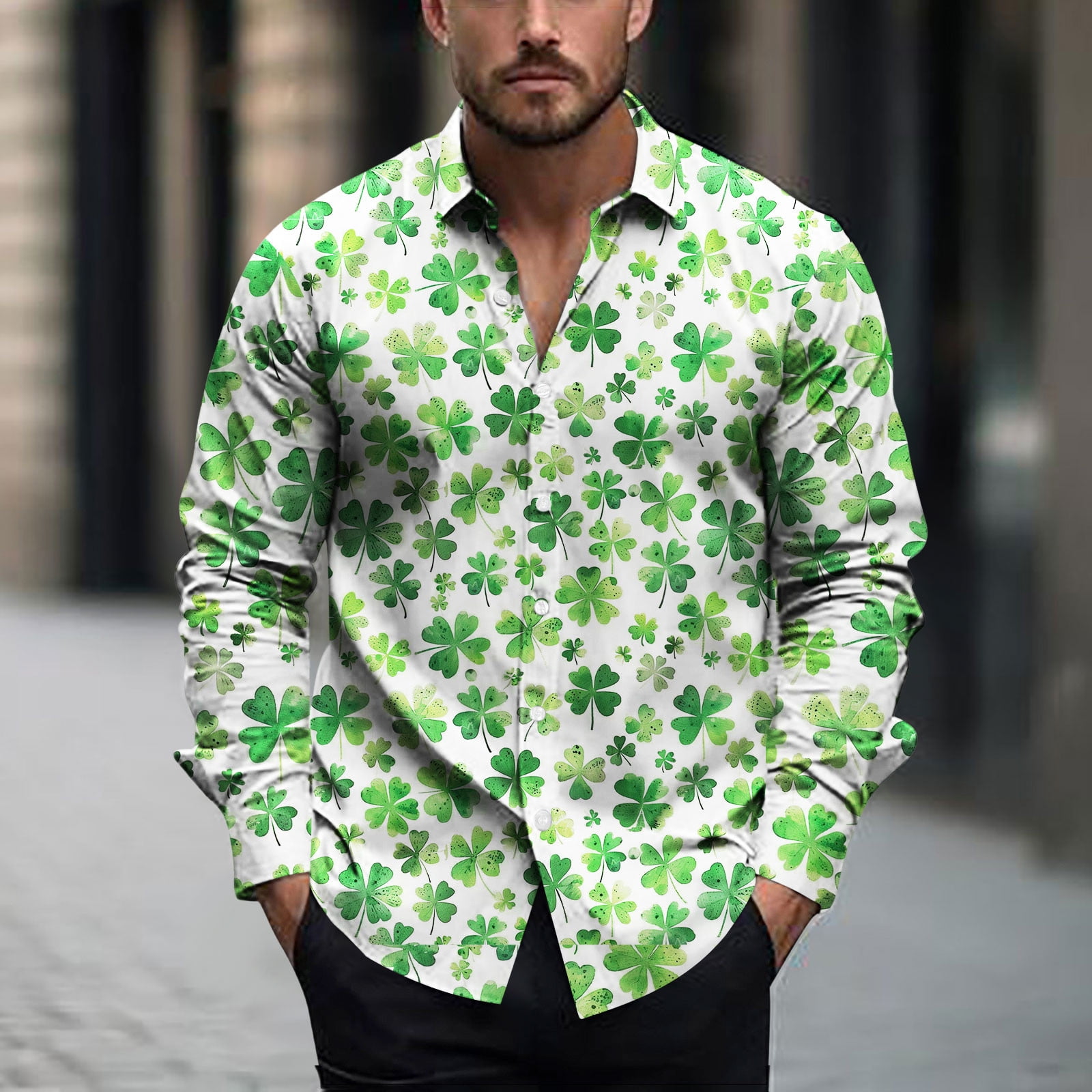 Click here for Leodye Mens St Patricks Long Sleeve Fashion Casual... prices