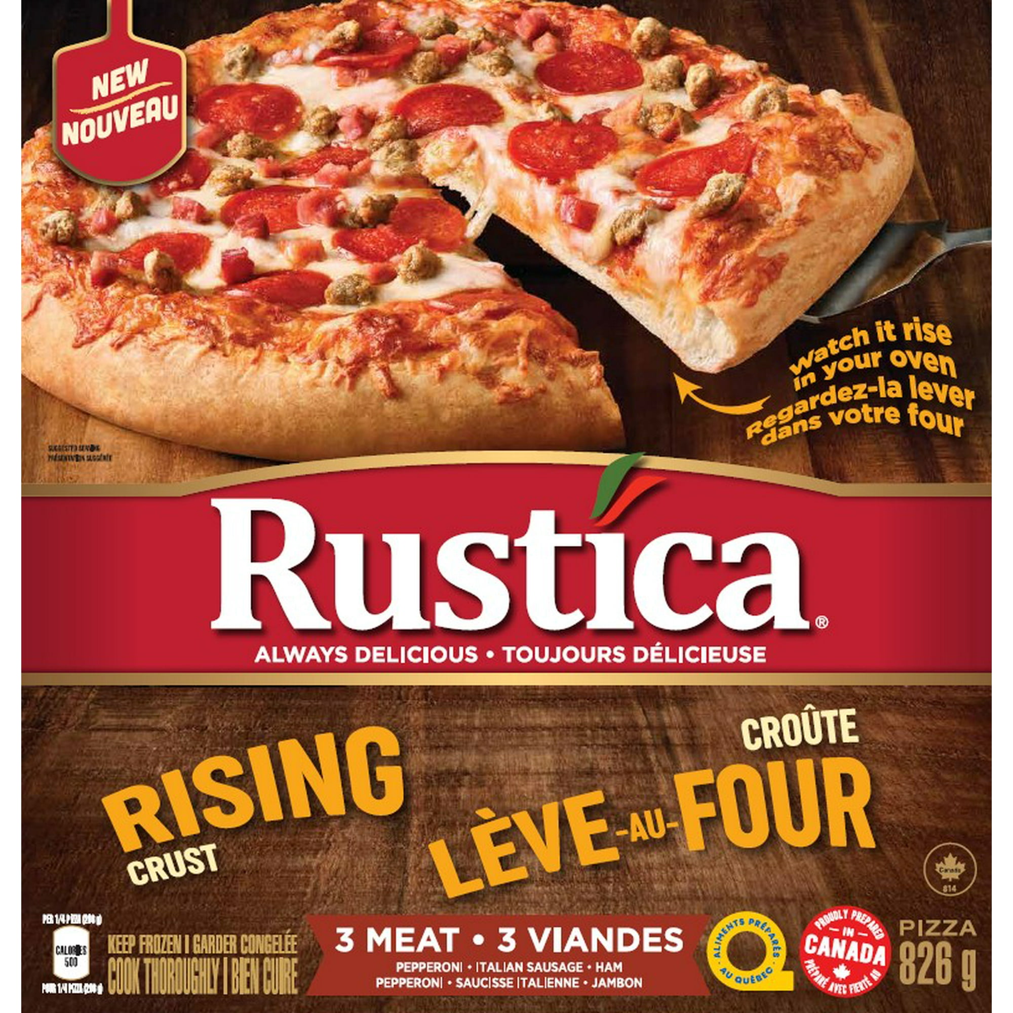 Click here for Rustica Rising Crust Pizza 3 Meat 826 G Frozen 826... prices
