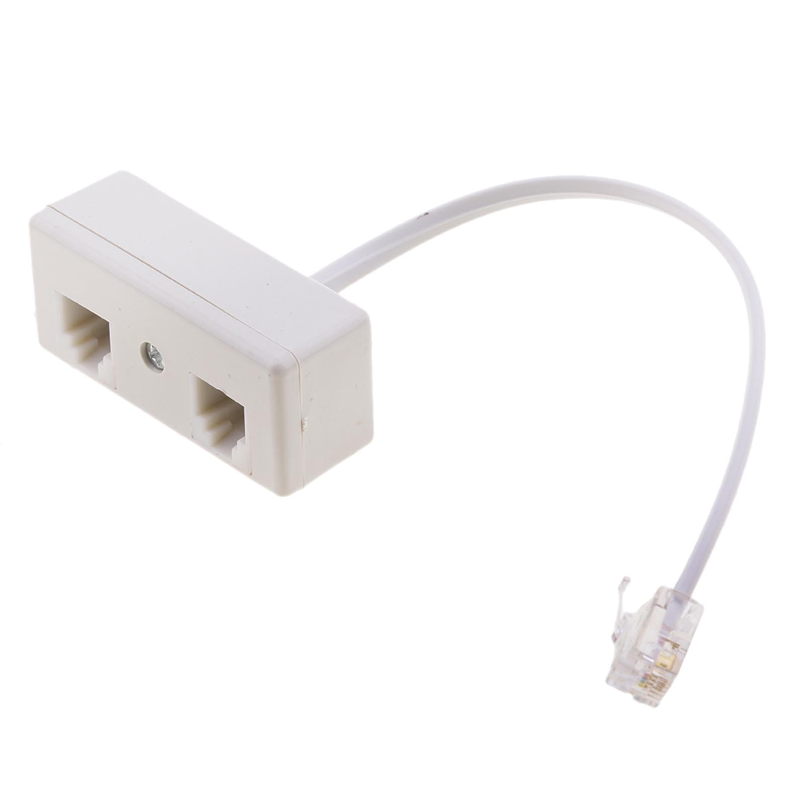 2-Way RJ11 Teleph Plug to Socket Adapter Splitter for Teleph - Walmart.com
