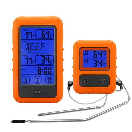 TFixol Wireless Meat Thermometer with 2 Probes 328Ft Long Range LCD ...