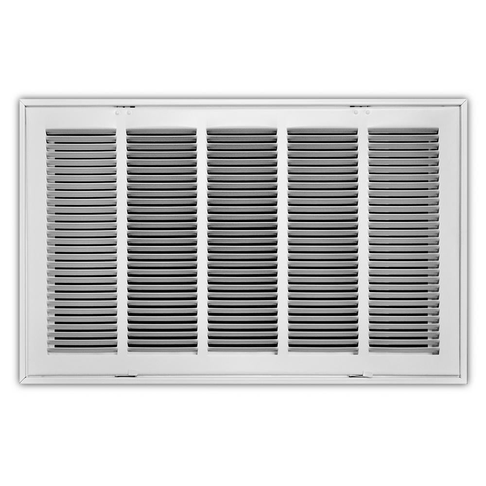 Everbilt 24 in. x 14 in. Steel Return Air Filter Grille in White ...