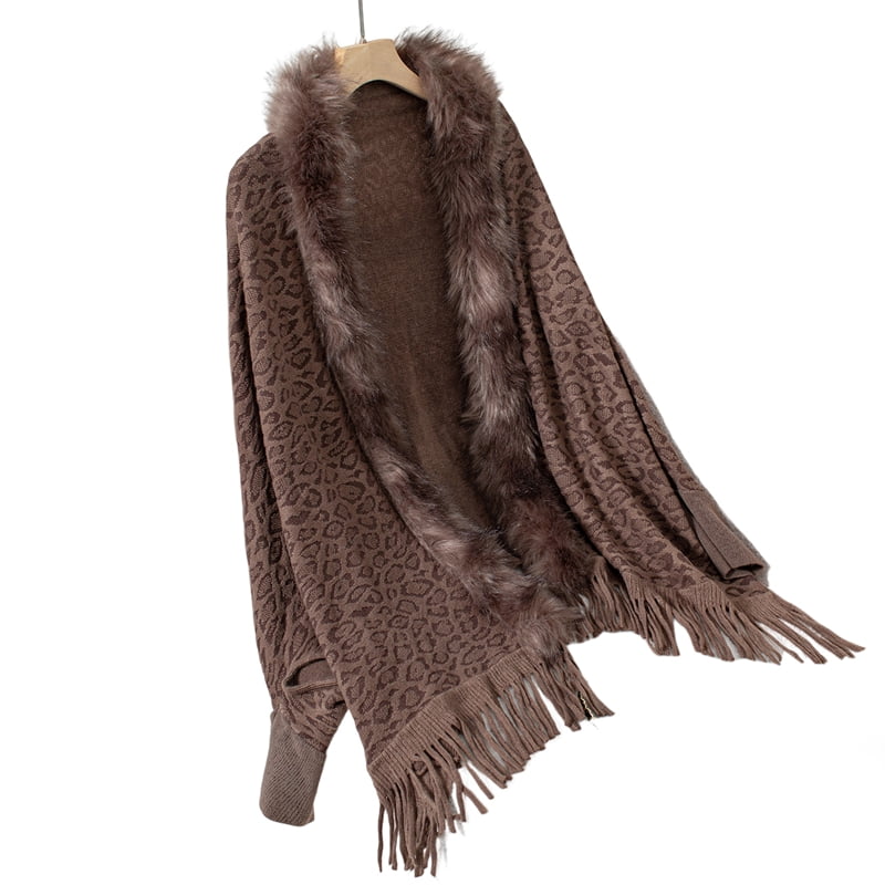 Click here for Unbranded Women Leopard Print Shawl Wraps Fur Coll... prices