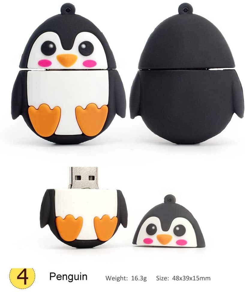 Flash Drive 5x16GB Thumb Drive Animals USB Flash Drive with Chain Bee ...