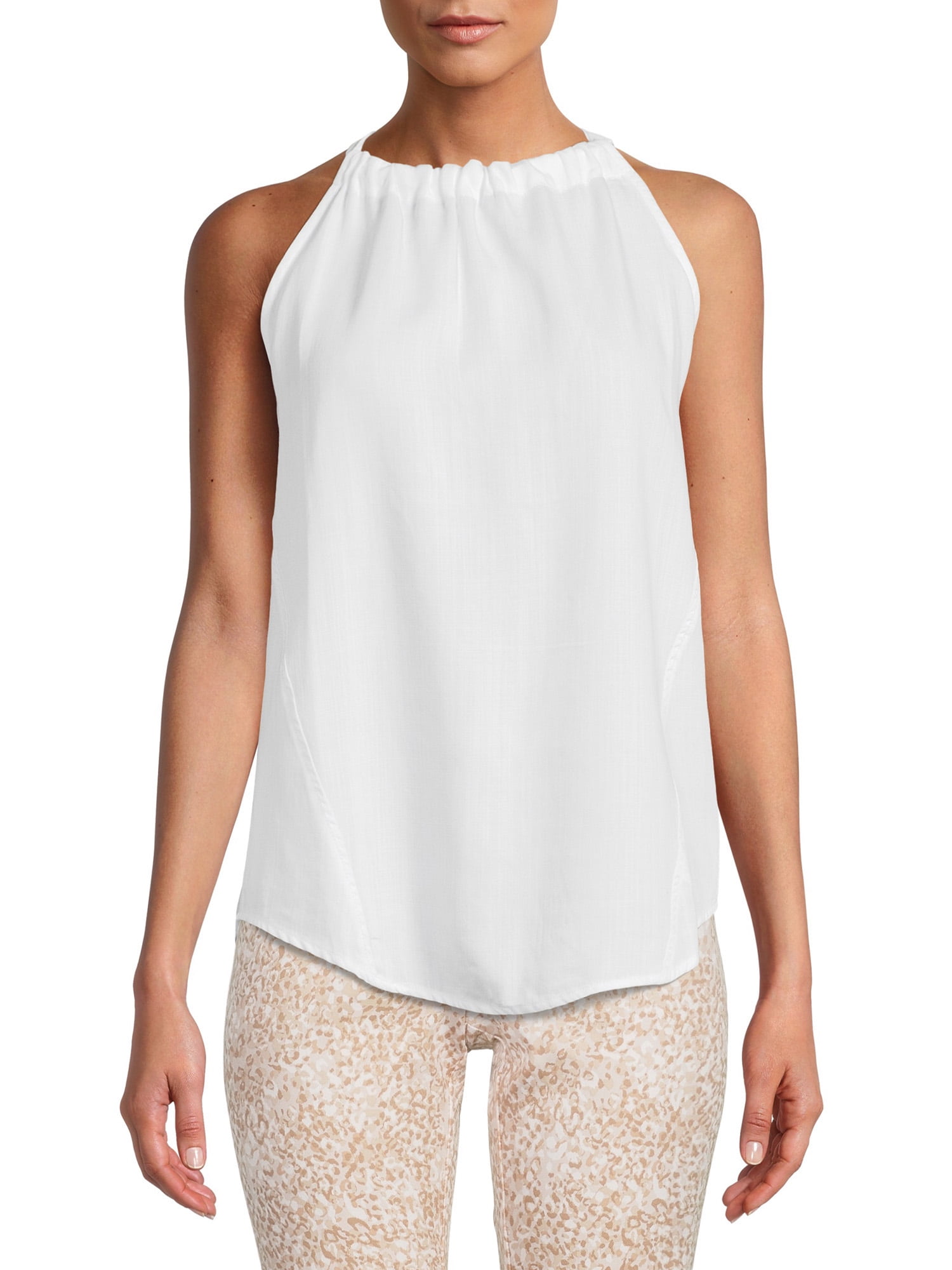Time and Tru Women's Halter Top with Tie Back - Walmart.com