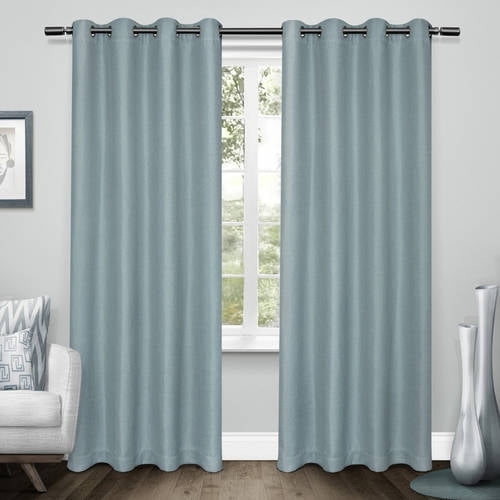 Exclusive Home Curtains 2 Pack Tweed Textured Linen Blackout Grommet ...