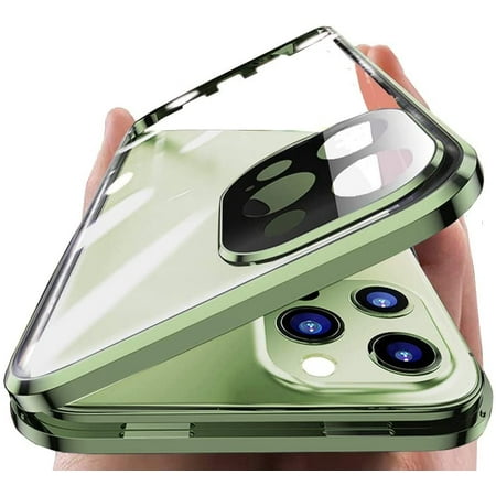 Lockable Magnetic Case for iPhone 12 Pro Glass Case with IBAOLE Lens ...