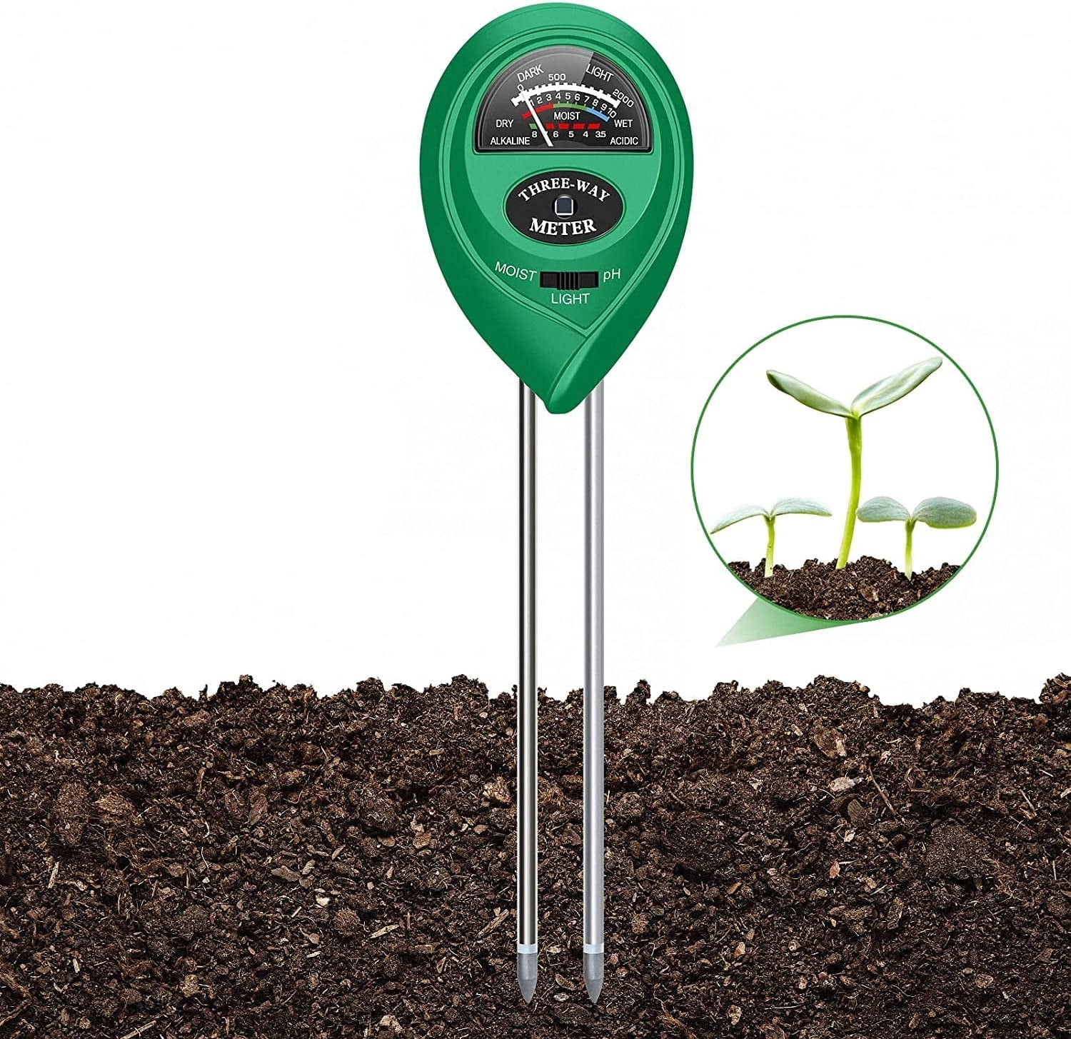 Torubia Soil Tester, 3-in-1 Plant Moisture Meter Light and PH Tester ...